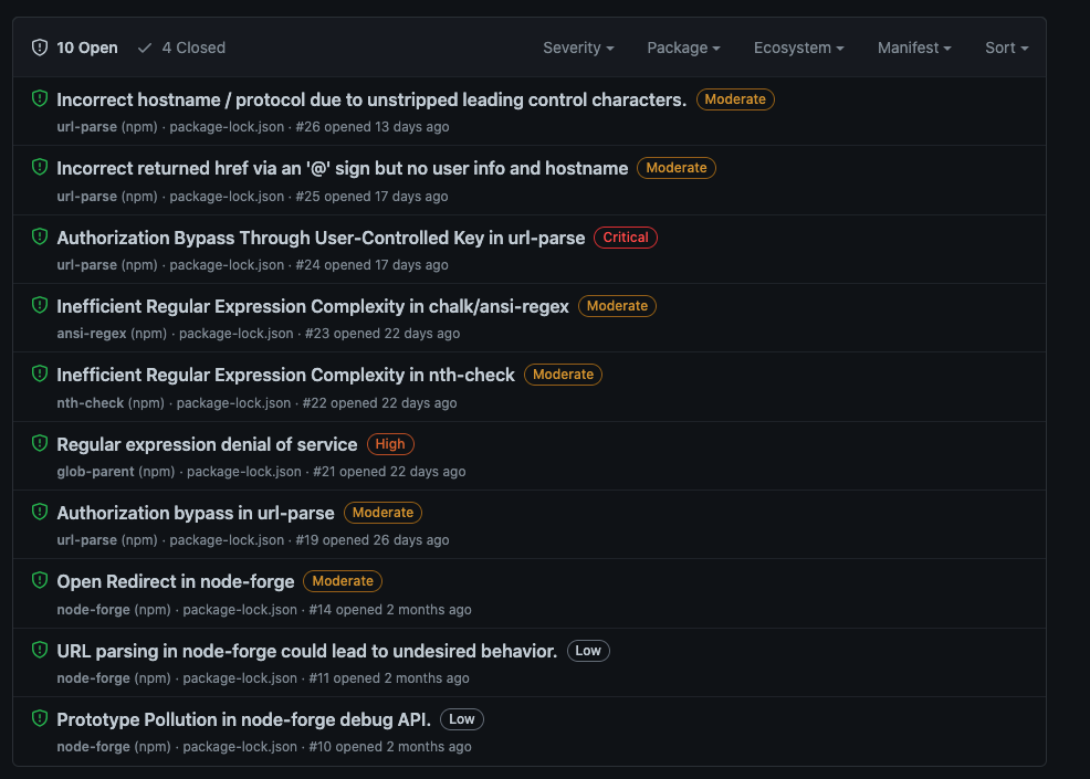 Fix Security Issue In Dependency · Issue 241 · Opensourcecommerce Log Explorer · Github