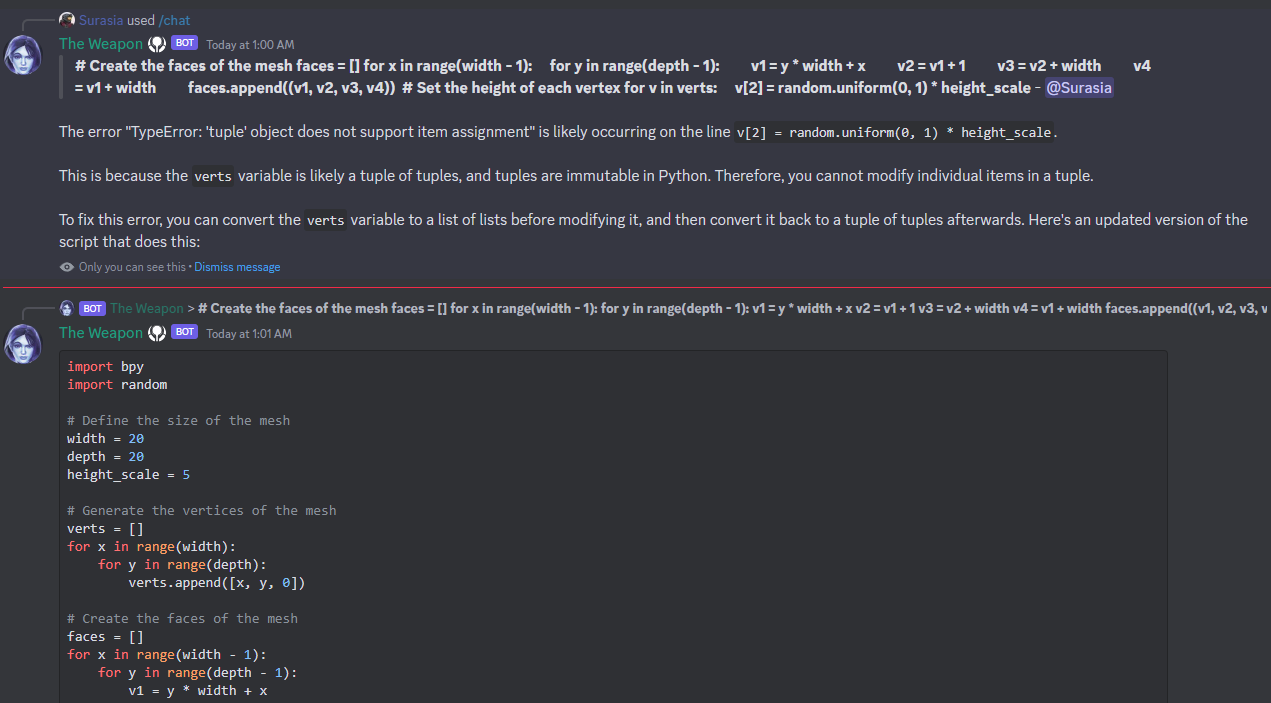 /private won't work for split responses · Issue #264 · Zero6992/chatGPT-discord-bot · GitHub