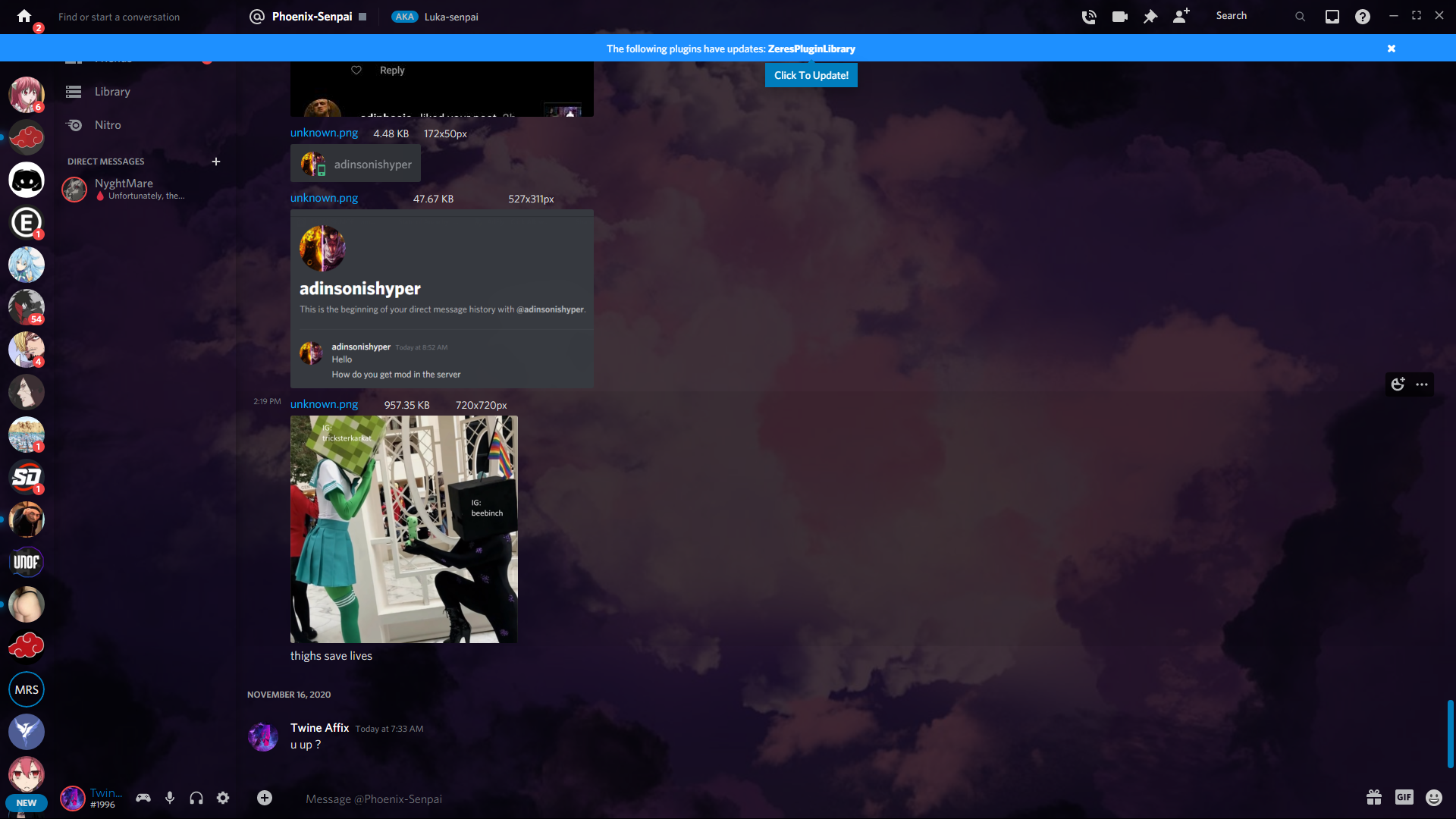 [BUG] - PLUGIN/PINDMS · Issue #565 · mwittrien/BetterDiscordAddons · GitHub