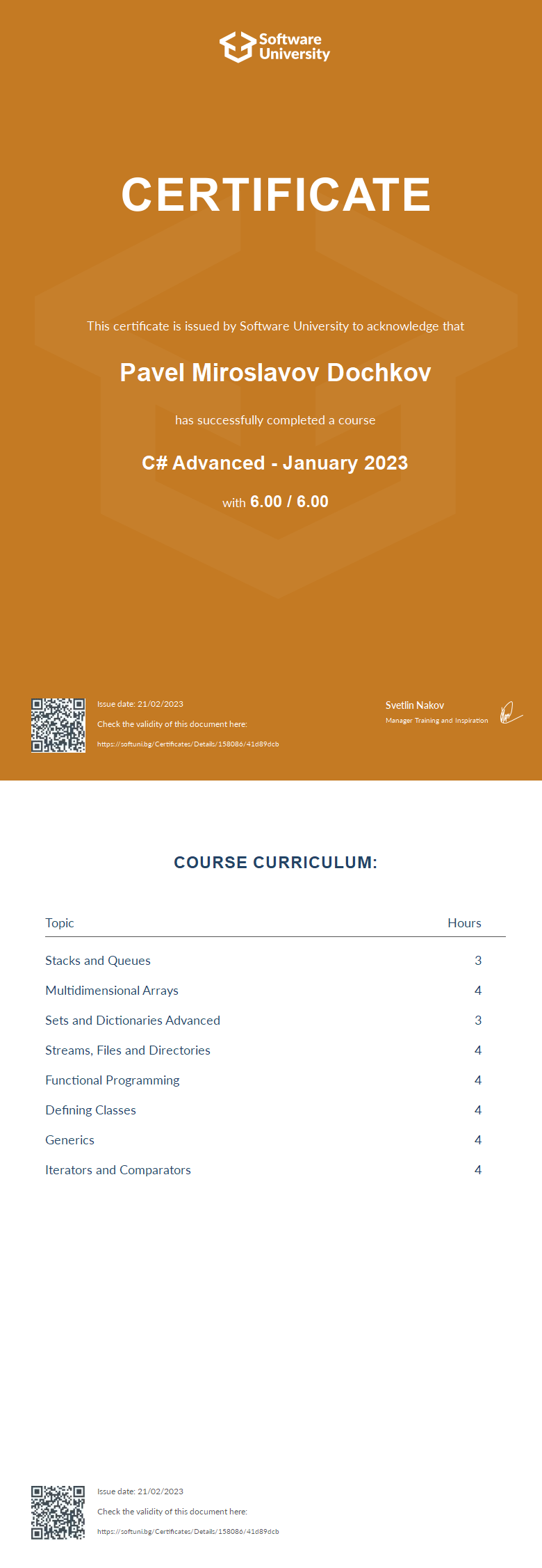 GitHub - dochkoff/CSharp-Advanced: SoftUni C# Advanced