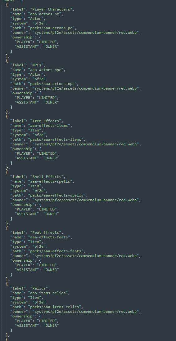 Editing a Module through the new Interface in Foundry messes up some pack properties in the ...