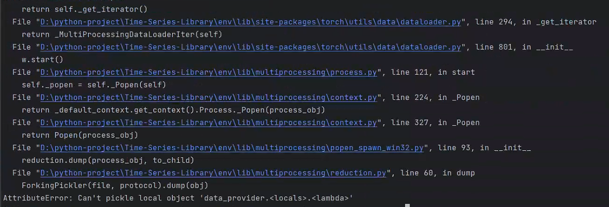 Can't pickle local object 'data_provider. . ' · Issue #110 · thuml/Time-Series-Library · GitHub