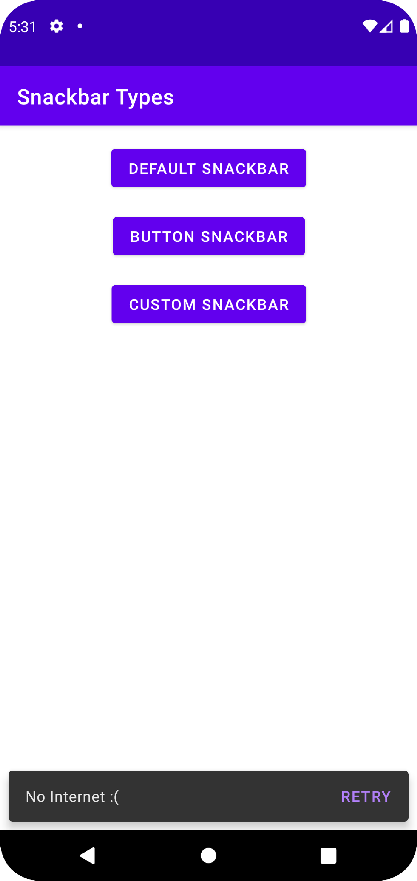 GitHub - ananddasani/Android_Snackbar_All_Types: All Types of Snackbar ...
