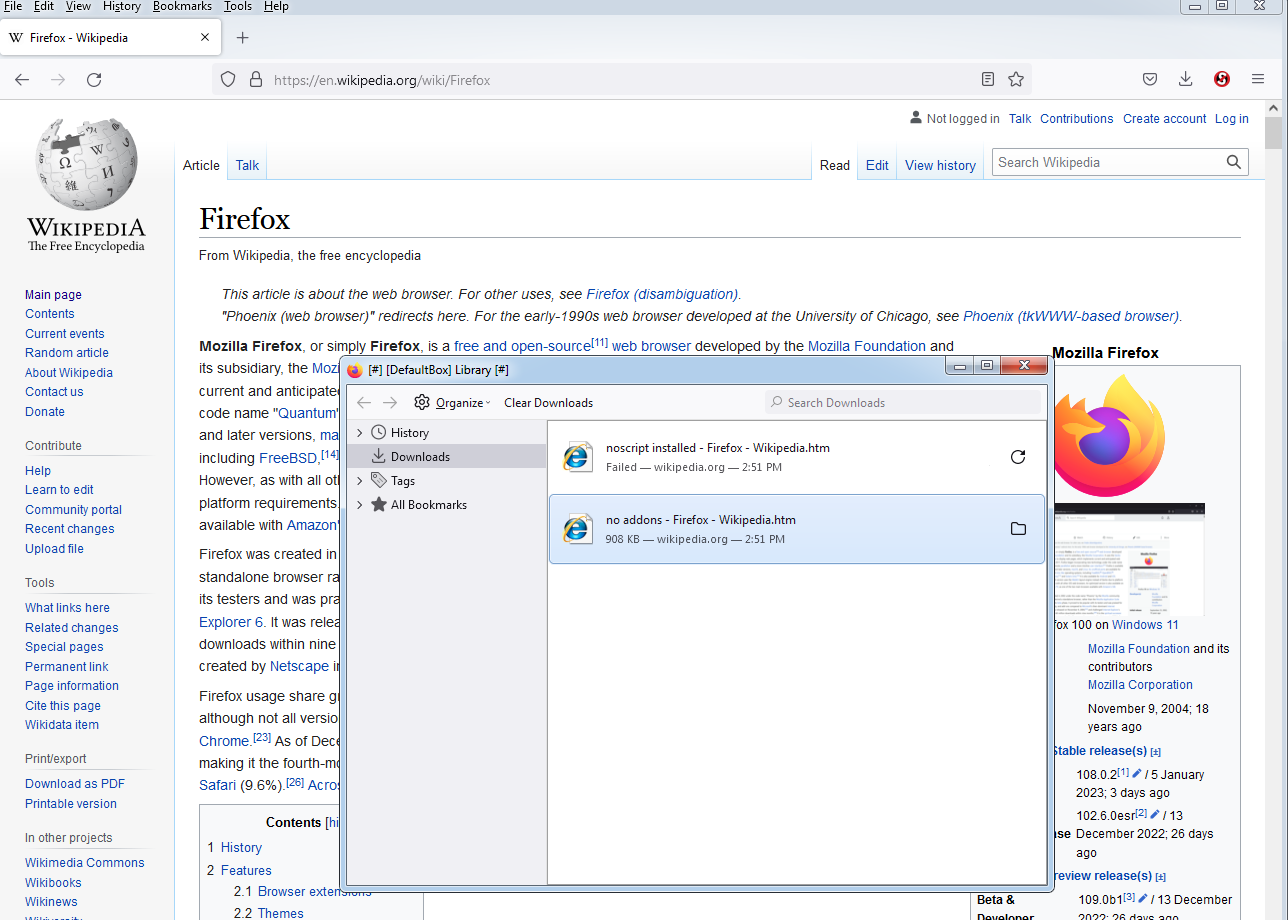 Failed message in Firefox's Downloads window but the .htm file is saved on the drive. · Issue ...