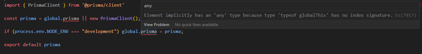 Element implicitly has an 'any' type because type 'typeof globalThis' has no index signature ...