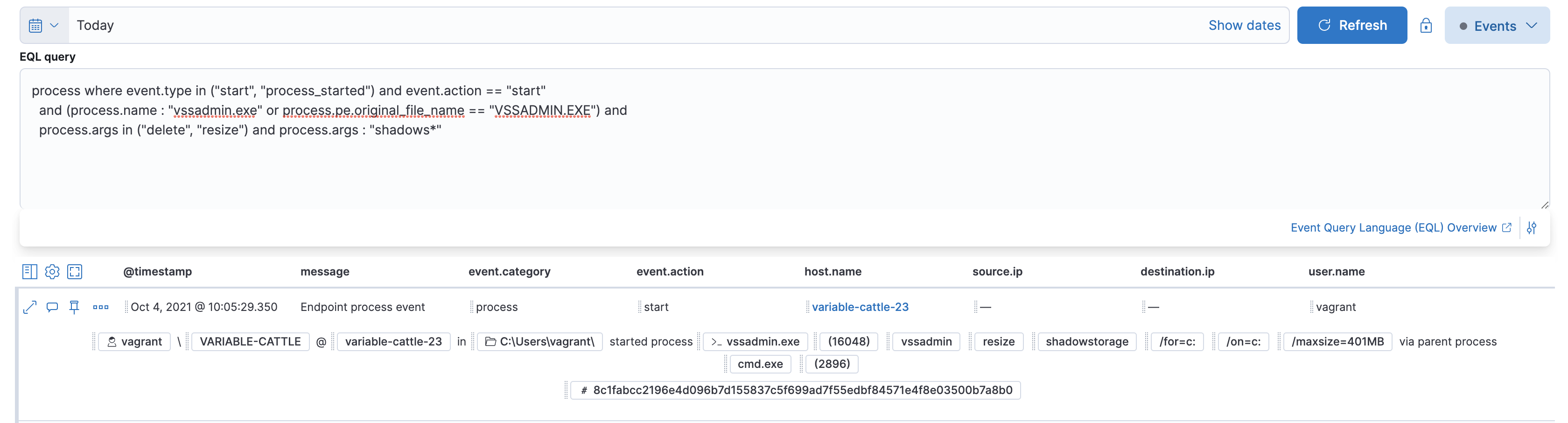 [Rule Tuning] Volume Shadow Copy Deletion via VssAdmin · Issue #1523 · elastic/detection-rules ...