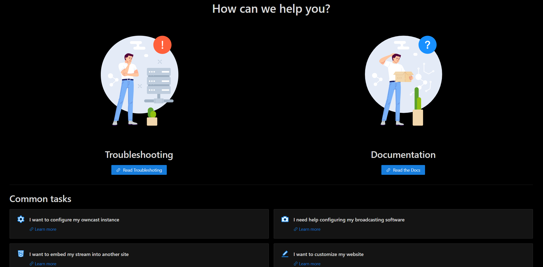 Add help section to admin with links to documentation and troubleshooting docs · Issue #541 ...