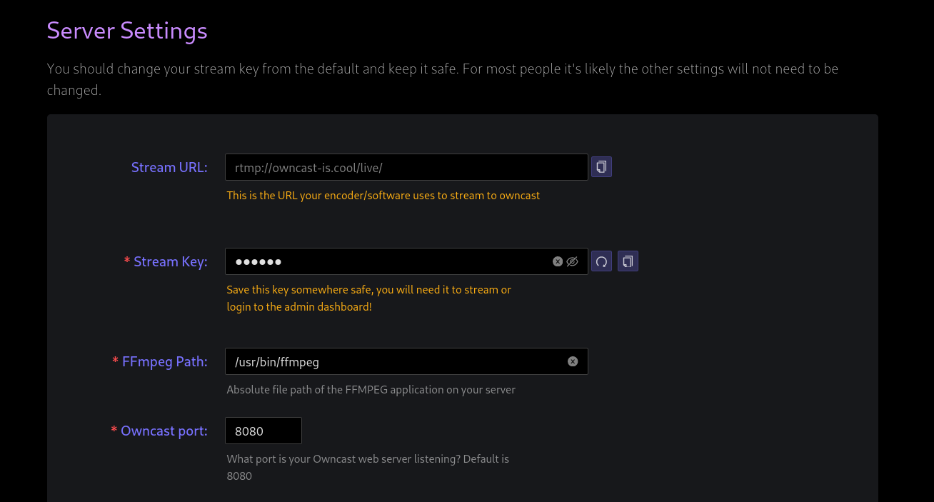 Provide RTMP URL in the admin page next to the stream key · Issue #861 · owncast/owncast · GitHub