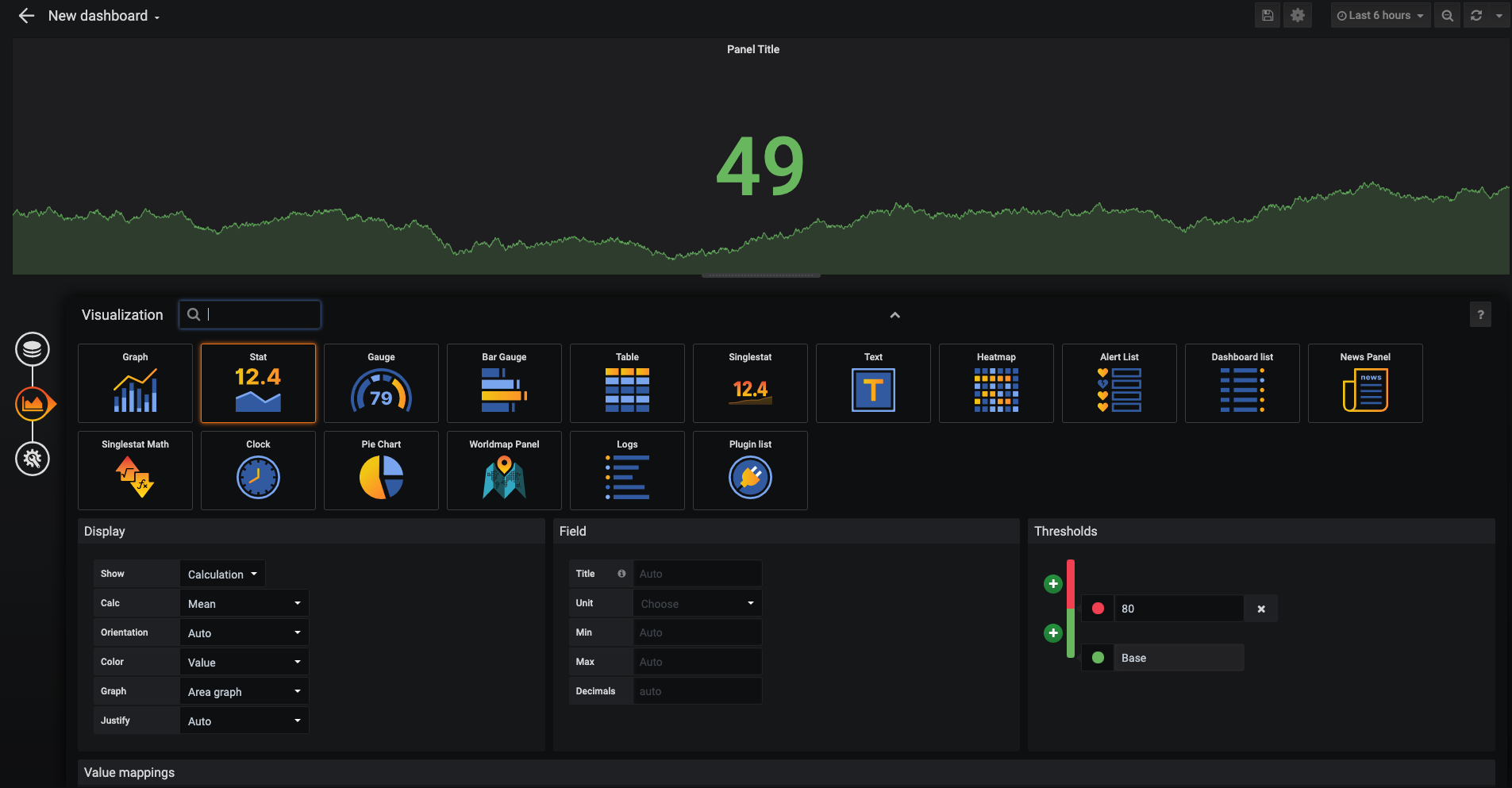 [Grafana 8.0.1] Single stat widget and probably other widgets value mappings disappear when ...
