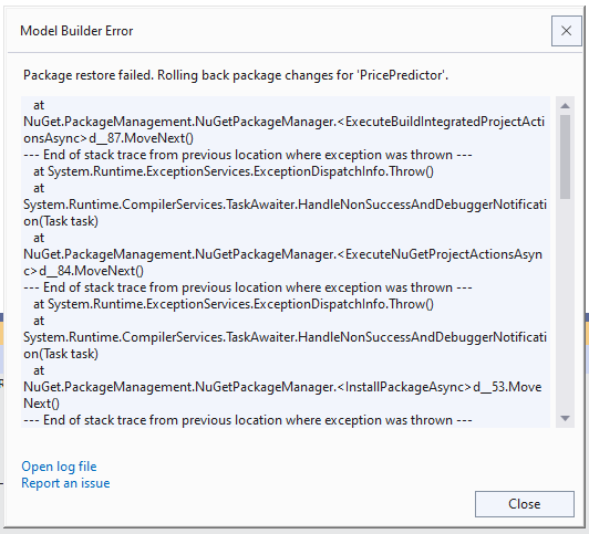Package restore failed. Rolling back package changes vs 1.71 · Issue #2190 · dotnet ...