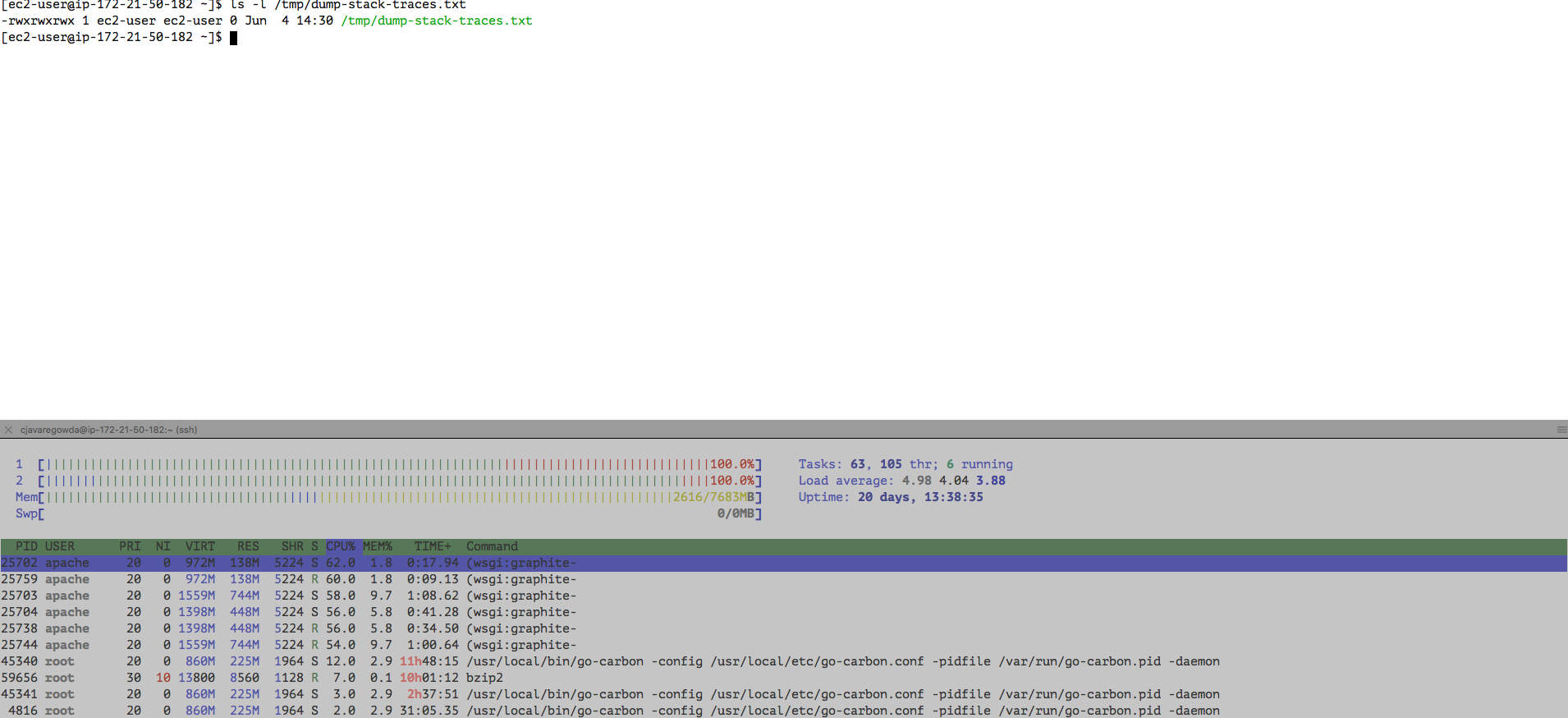 High CPU usage [100%] with mod_wsgi and httpd, I'm using it for graphite-web · Issue #430 ...