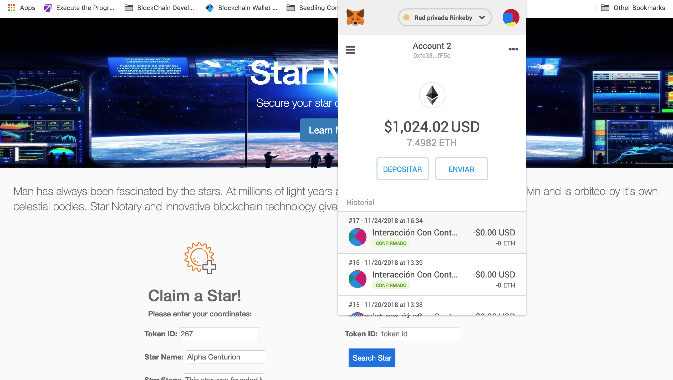 GitHub - xAIdrian/DecentralizedStarNotaryService: DApp adding functionality to Ethereum smart ...