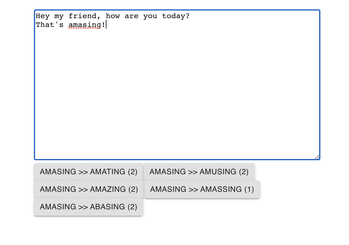GitHub - uphop/autocorrect: Text auto-correct with Minimum Edit Distance.