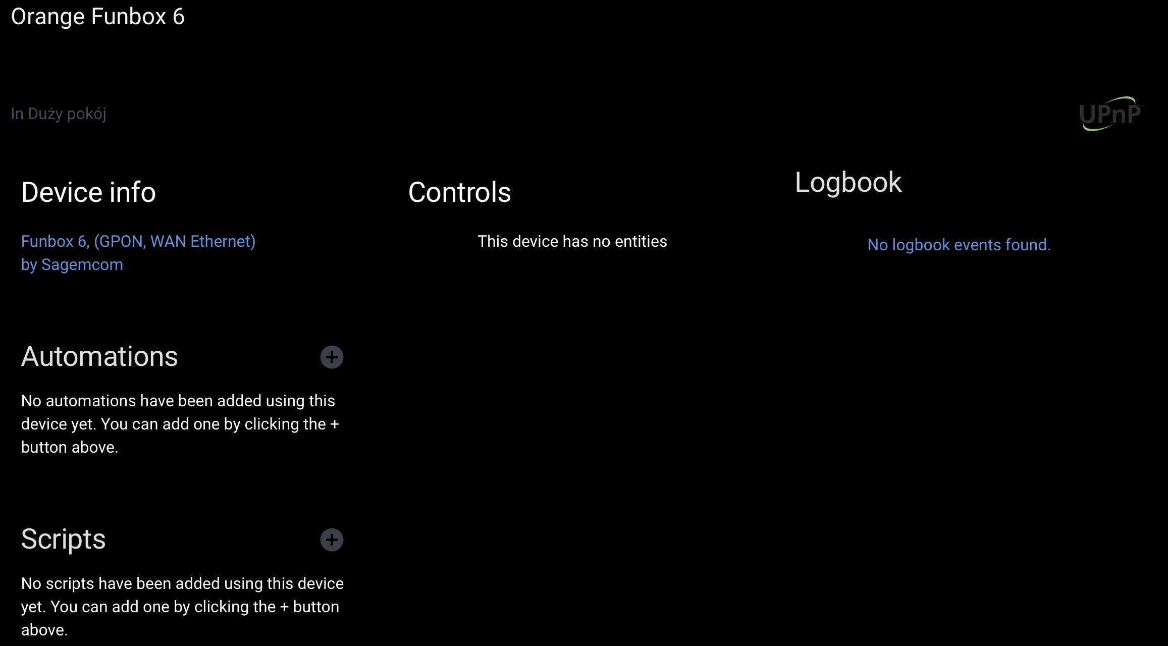 No entities added in UPnP/IGD integration for Orange Funbox (Sagemcom) device · Issue #92538 ...