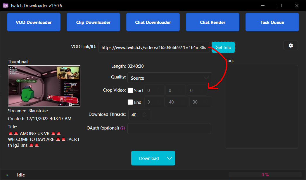 Crop Video from URL timecode · Issue #431 · lay295/TwitchDownloader · GitHub