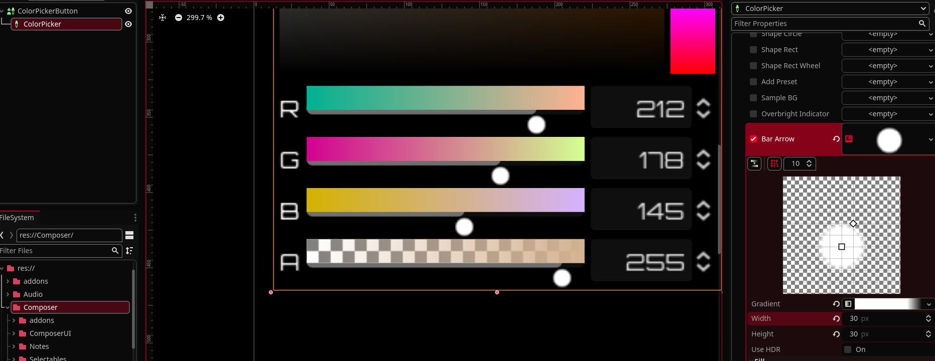 Color picker "bar arrow" renders underneath color picker · Issue #81269 · godotengine/godot · GitHub