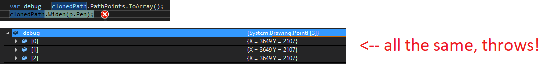System.Drawing.Drawing2D.GraphicsPath throws OutOfMemoryException when calling Widen(pen ...