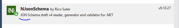 nuget package typo ? · Issue #637 · RicoSuter/NJsonSchema · GitHub