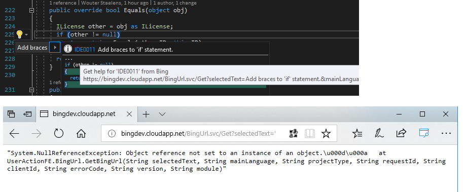Visual Studio 2017 Pro (15.6.5) System.NullReferenceException in bingdev · Issue #26064 · dotnet ...
