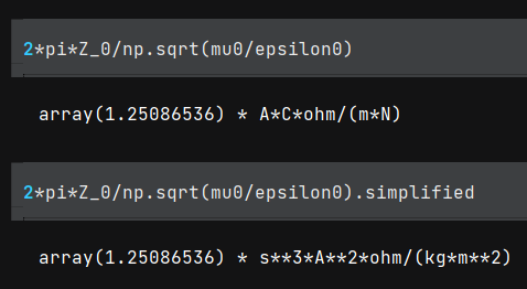 Quantities that should be dimensionless are showing as still having units, causing errors with ...