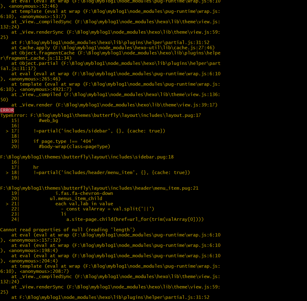 [Bug]: hexo g时候未知报错 · Issue #1208 · jerryc127/hexo-theme-butterfly · GitHub