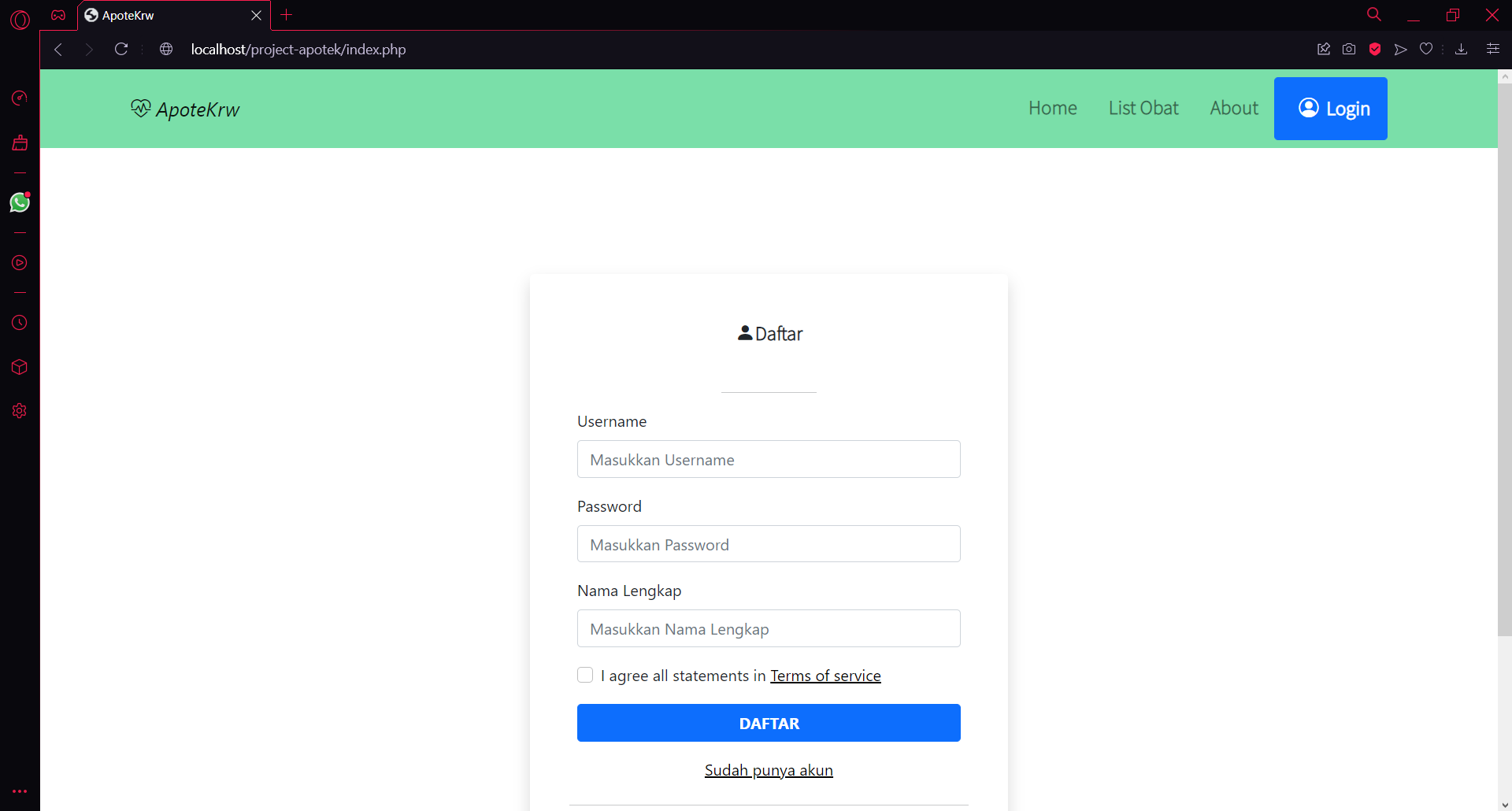 Github Praktikum Pbw 4a Projek 11 Apotik