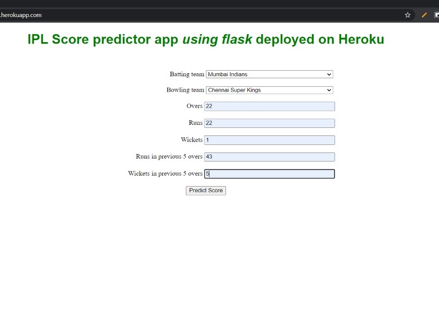 GitHub - RonakAgrawal-1/Cricket-Score-Predicitor