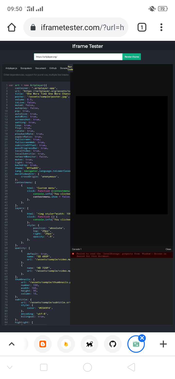 Iframe black screen · Issue #119 · zhw2590582/ArtPlayer · GitHub