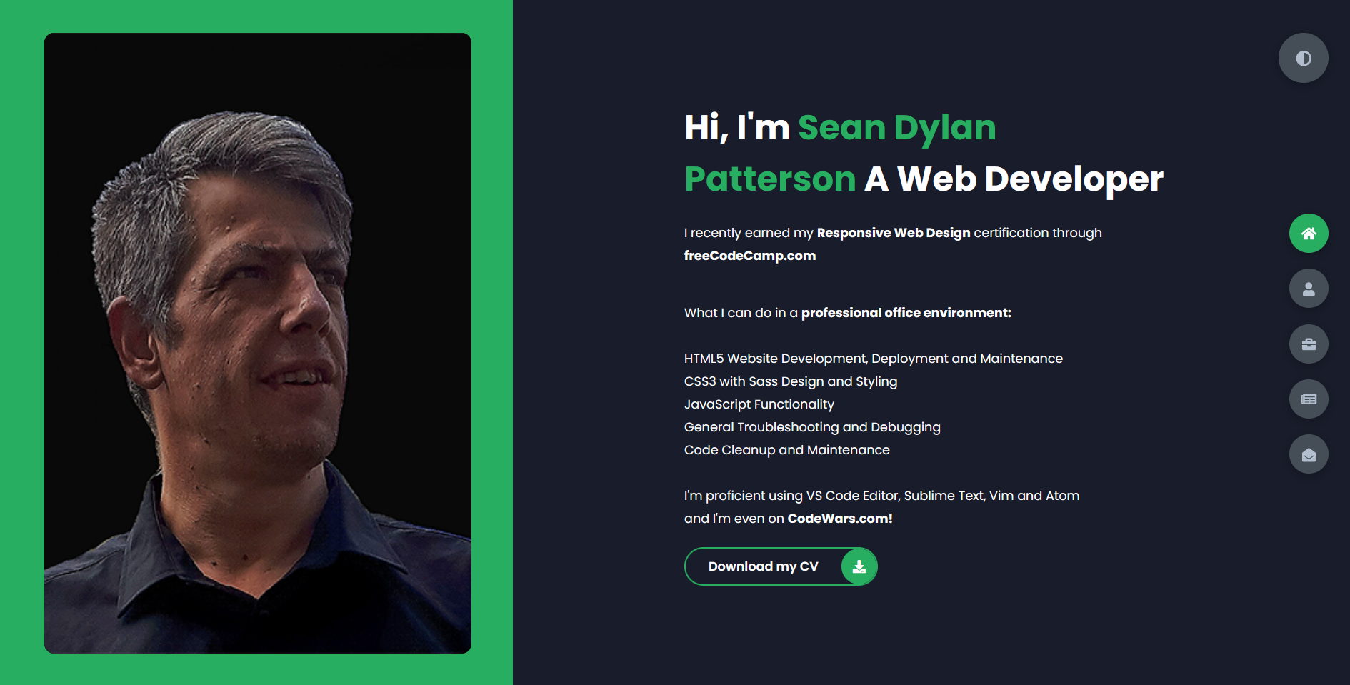 GitHub - SeanDylan1982/Sean-Dylan-Patterson---Portfolio: My Responsive Dynamic Portfolio