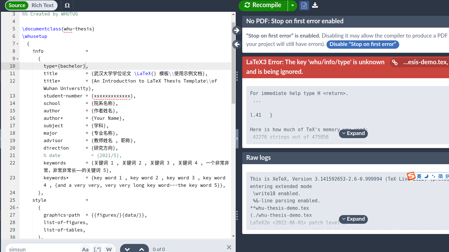 whu-thesis-doc.tex 编译不了 · Issue #195 · whutug/whu-thesis · GitHub