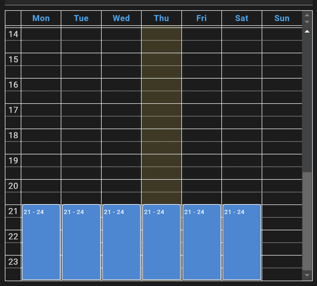 Schedule helper doesn't permit selection of Sun 23:30 time block · Issue #77661 · home-assistant ...