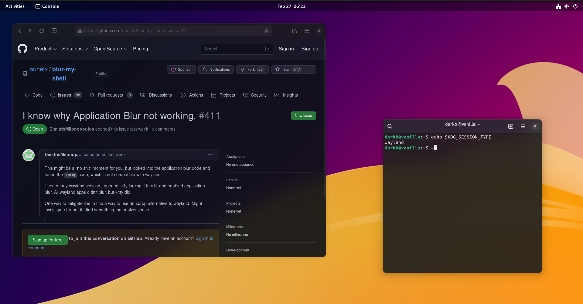 I know why Application Blur not working. · Issue #411 · aunetx/blur-my-shell · GitHub