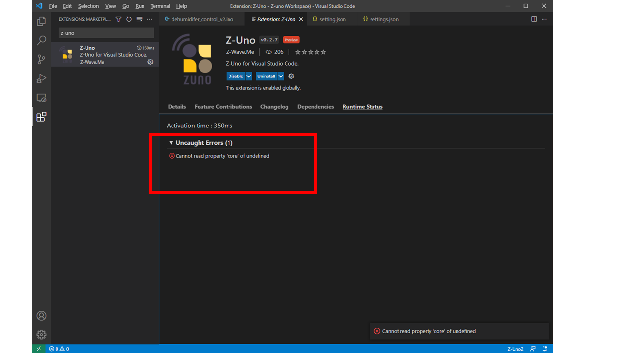 Extension stopped working · Issue #1 · Z-Wave-Me/Z-Uno-VSCode-Plugin · GitHub