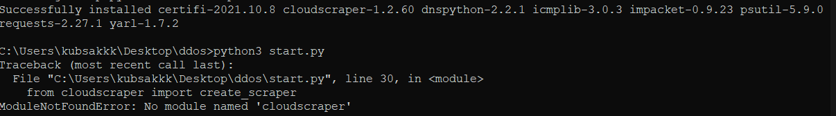 [BUG Report]: · Issue #337 · MatrixTM/MHDDoS · GitHub