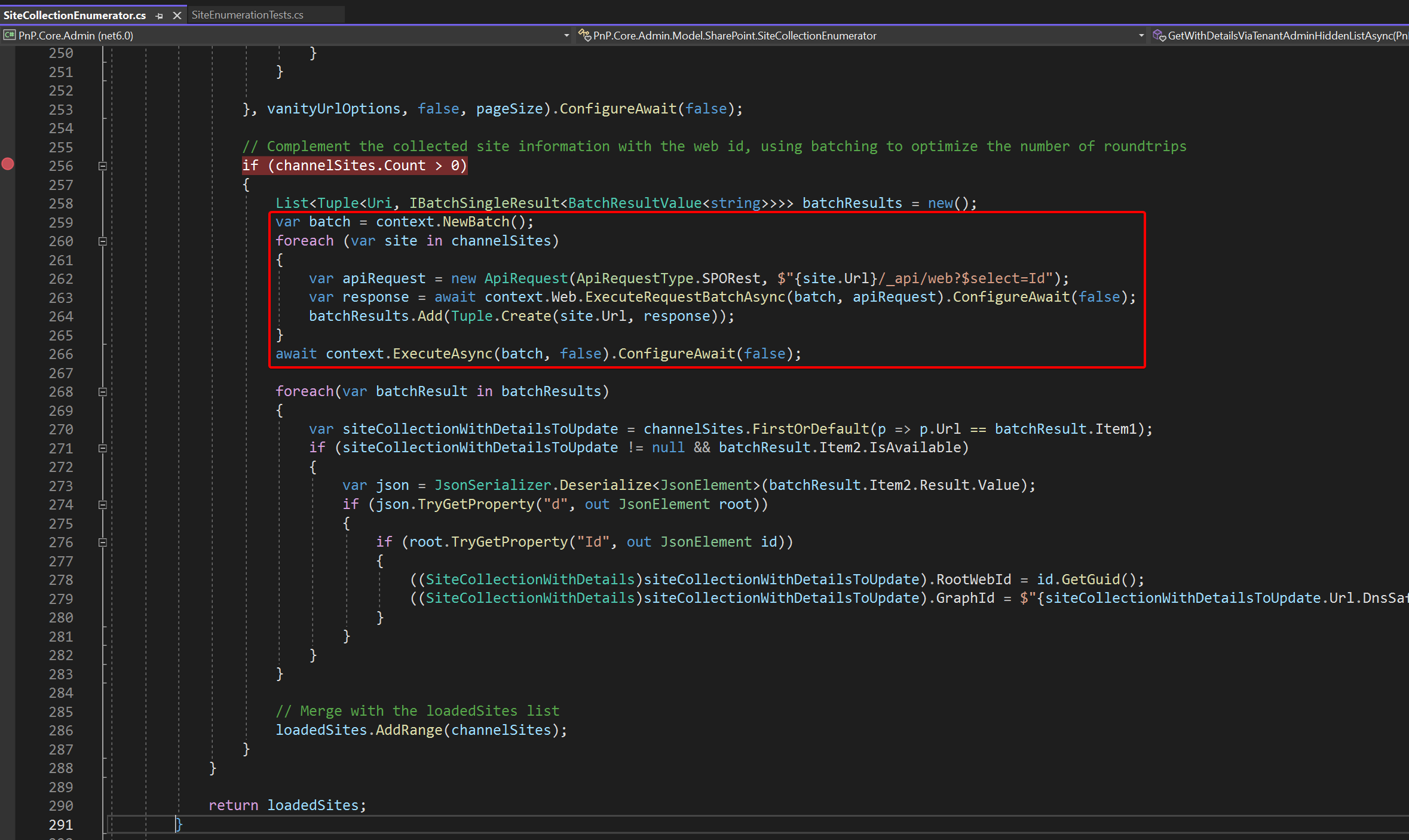 PnPContext GetSiteCollectionManager().GetSiteCollectionsWithDetailsAsync(null, true) throwing ...