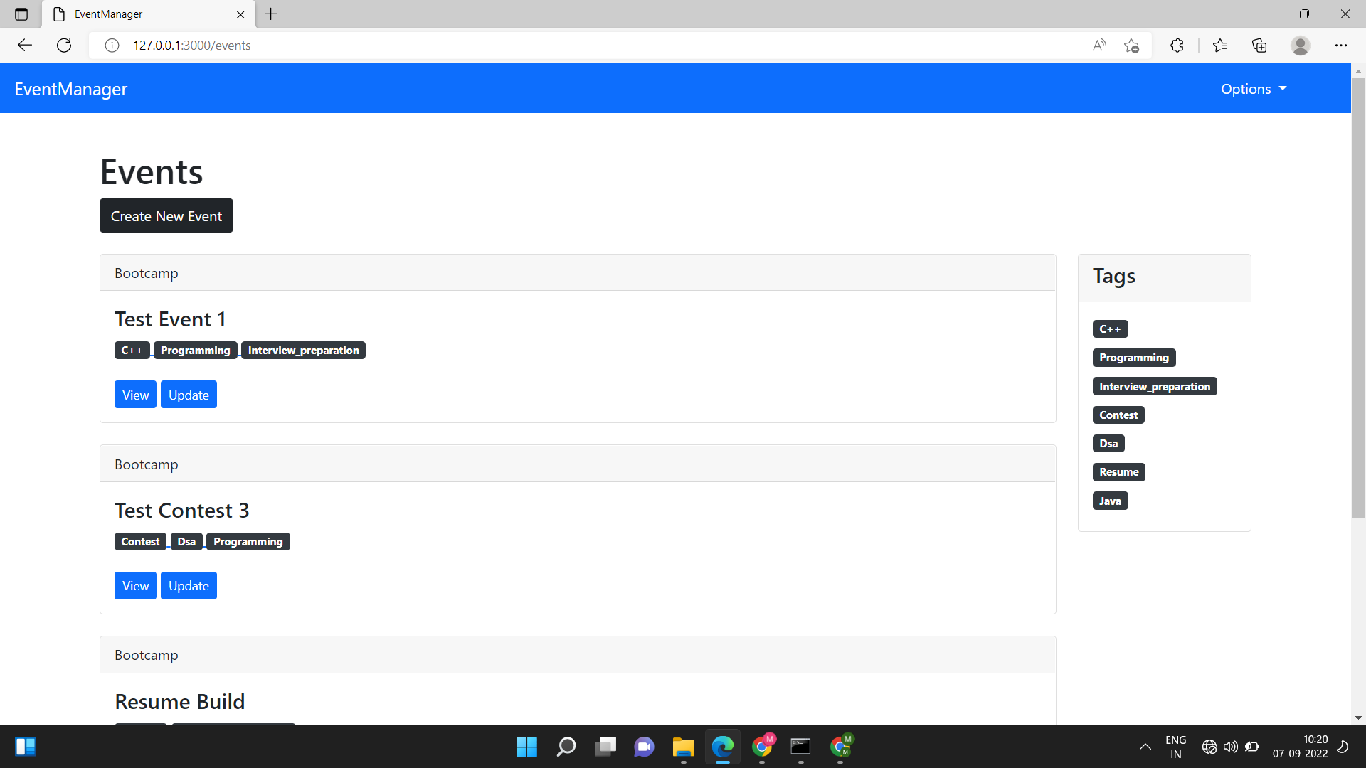 GitHub - Mandar2411/EventManagerBackEnd: Backend web application to perform CRUD operations on ...