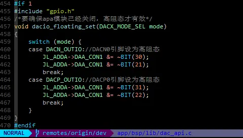 FAQ:DACN/DACP引脚如何设置为普通I/O输出或高阻态？ · Issue #69 · Jieli-Tech/fw-AD15N · GitHub