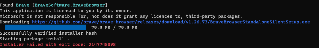 Brave browser not updating · Issue #19402 · microsoft/winget-pkgs · GitHub