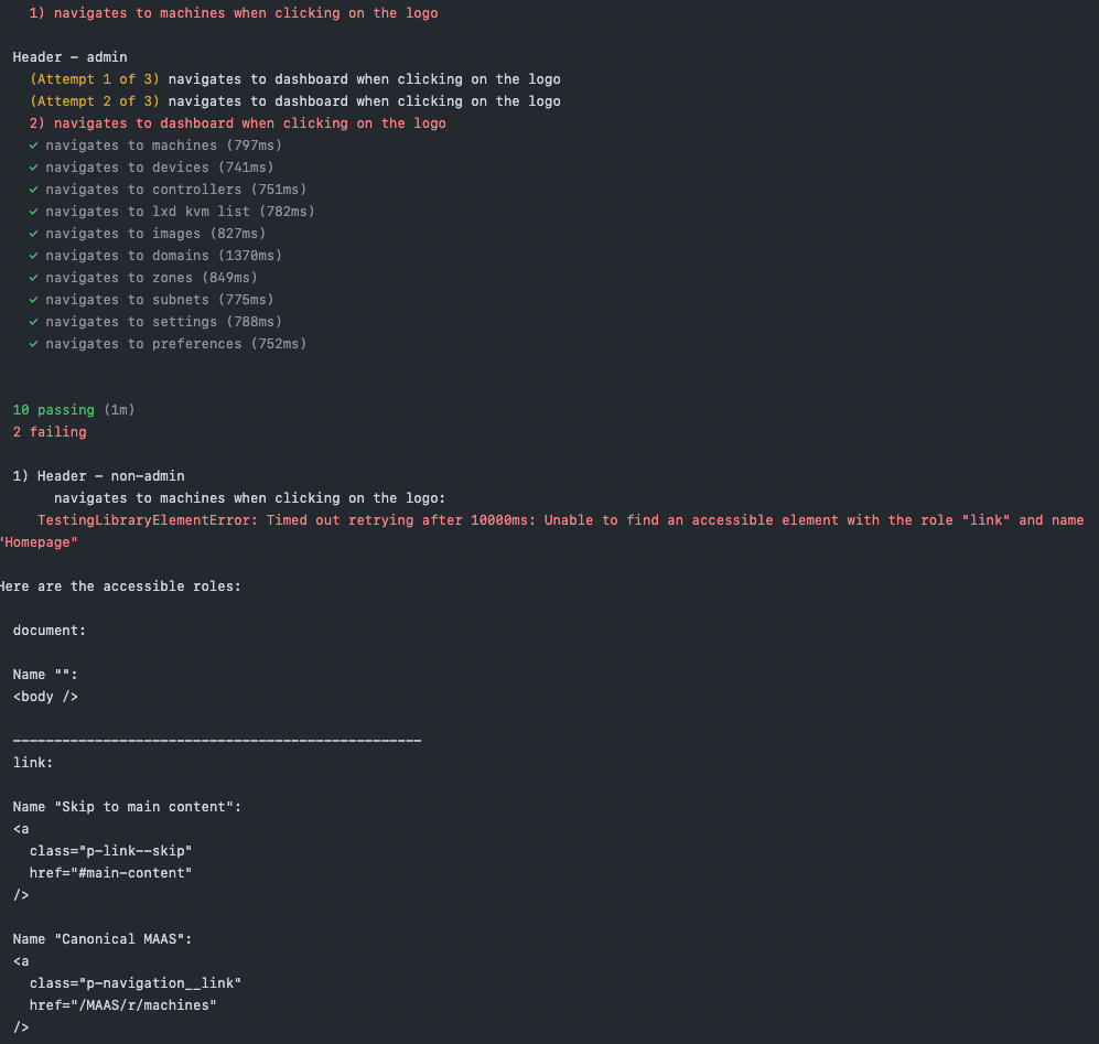 master Cypress run failed · Issue #3906 · canonical/maas-ui · GitHub