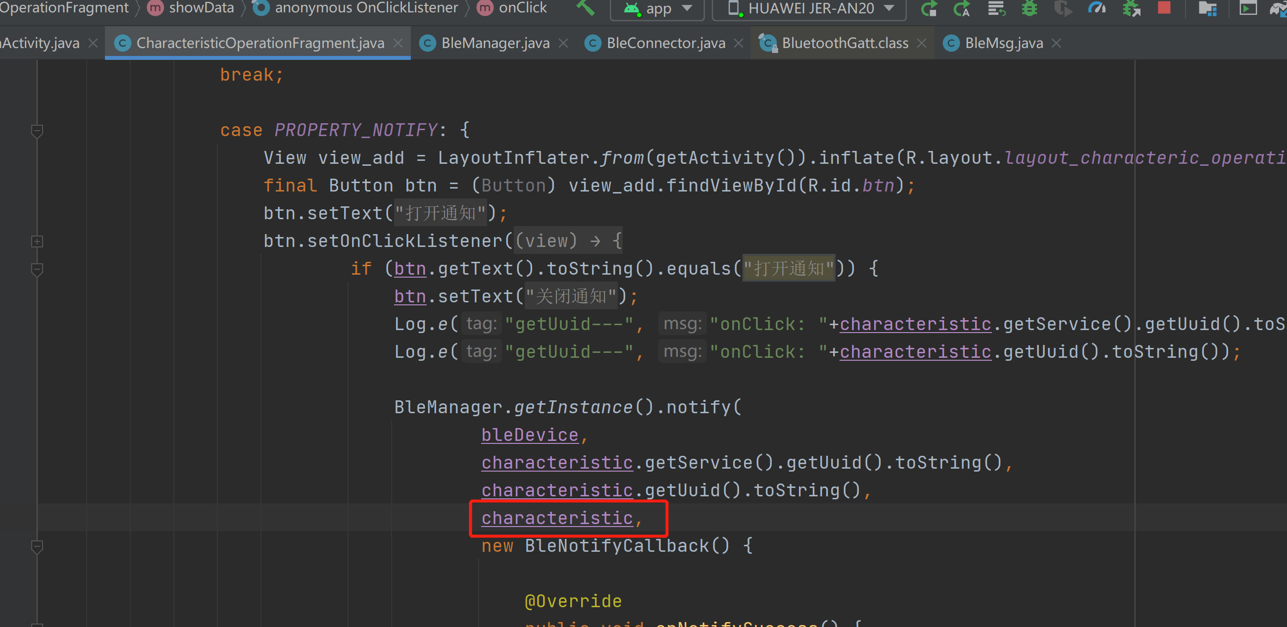 我已解决notify的那个102 descriptor equals null 的错 · Issue #574 · Jasonchenlijian/FastBle · GitHub