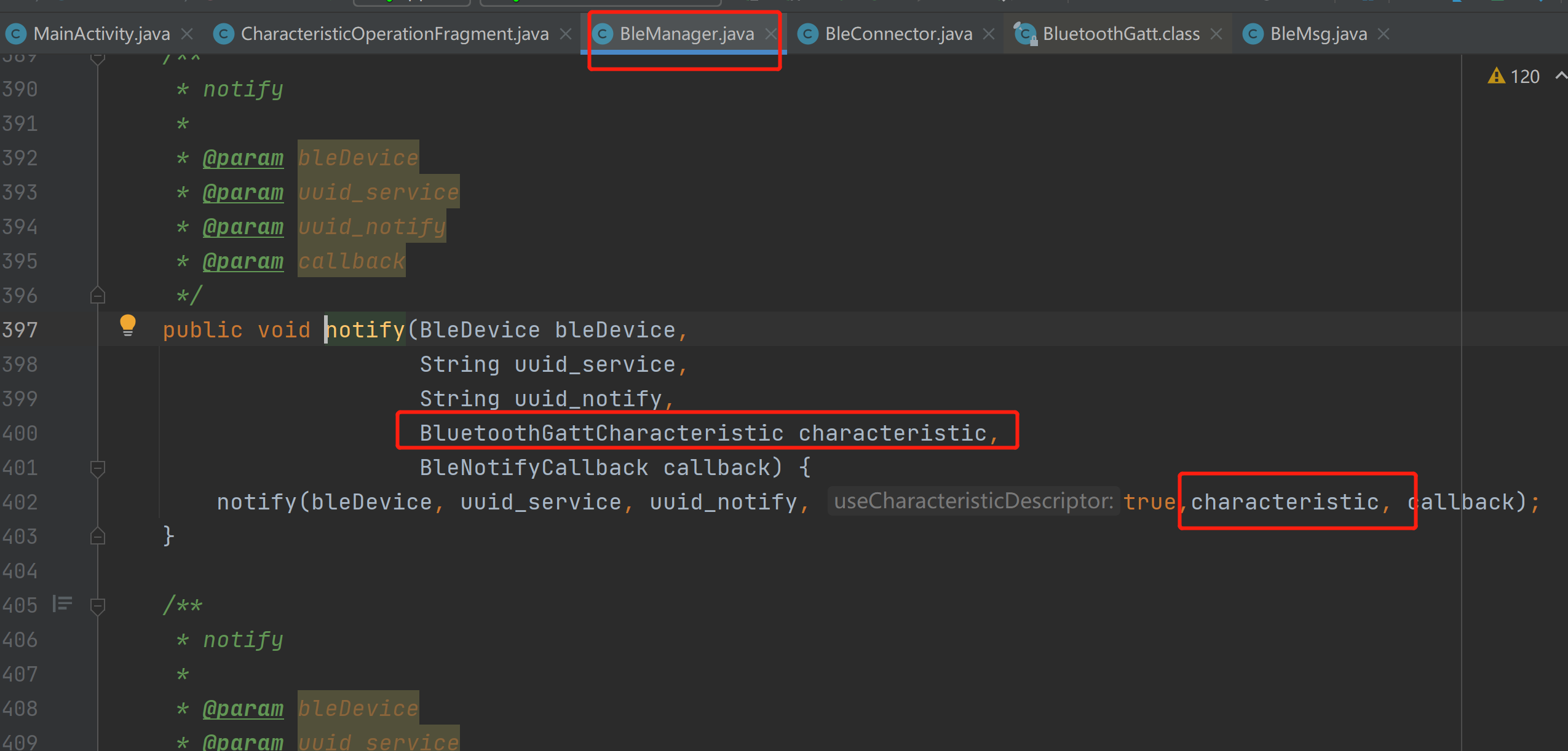我已解决notify的那个102 descriptor equals null 的错 · Issue #574 · Jasonchenlijian/FastBle · GitHub