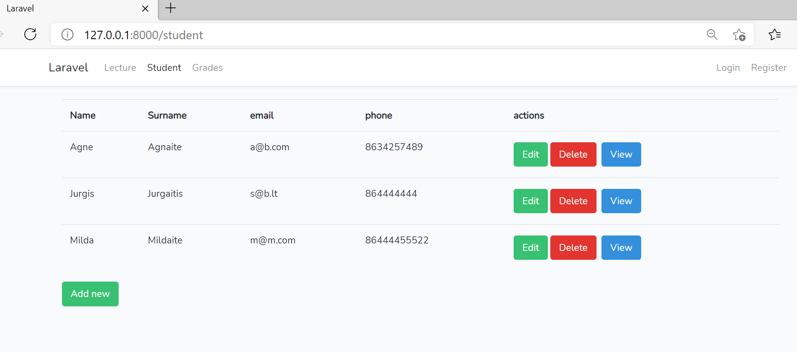 GitHub - InetaVei/studijos: Students, Lectures and Grades CRUD application built with Laravel ...