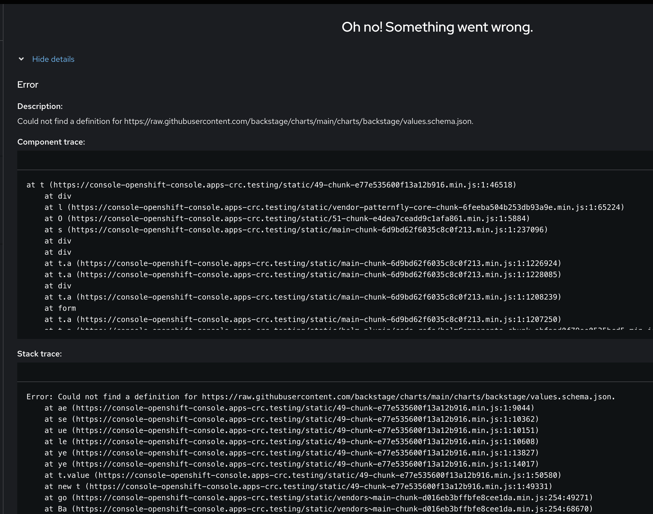 Openshift Helm Catalog Is Unable To Pull Remote Json Schemas On Openshift Local · Issue 64 