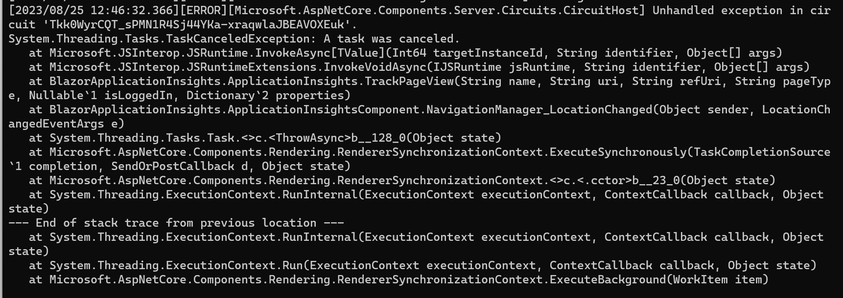 TaskCanceled exception when navigation occurs too fast · Issue #215 · IvanJosipovic ...