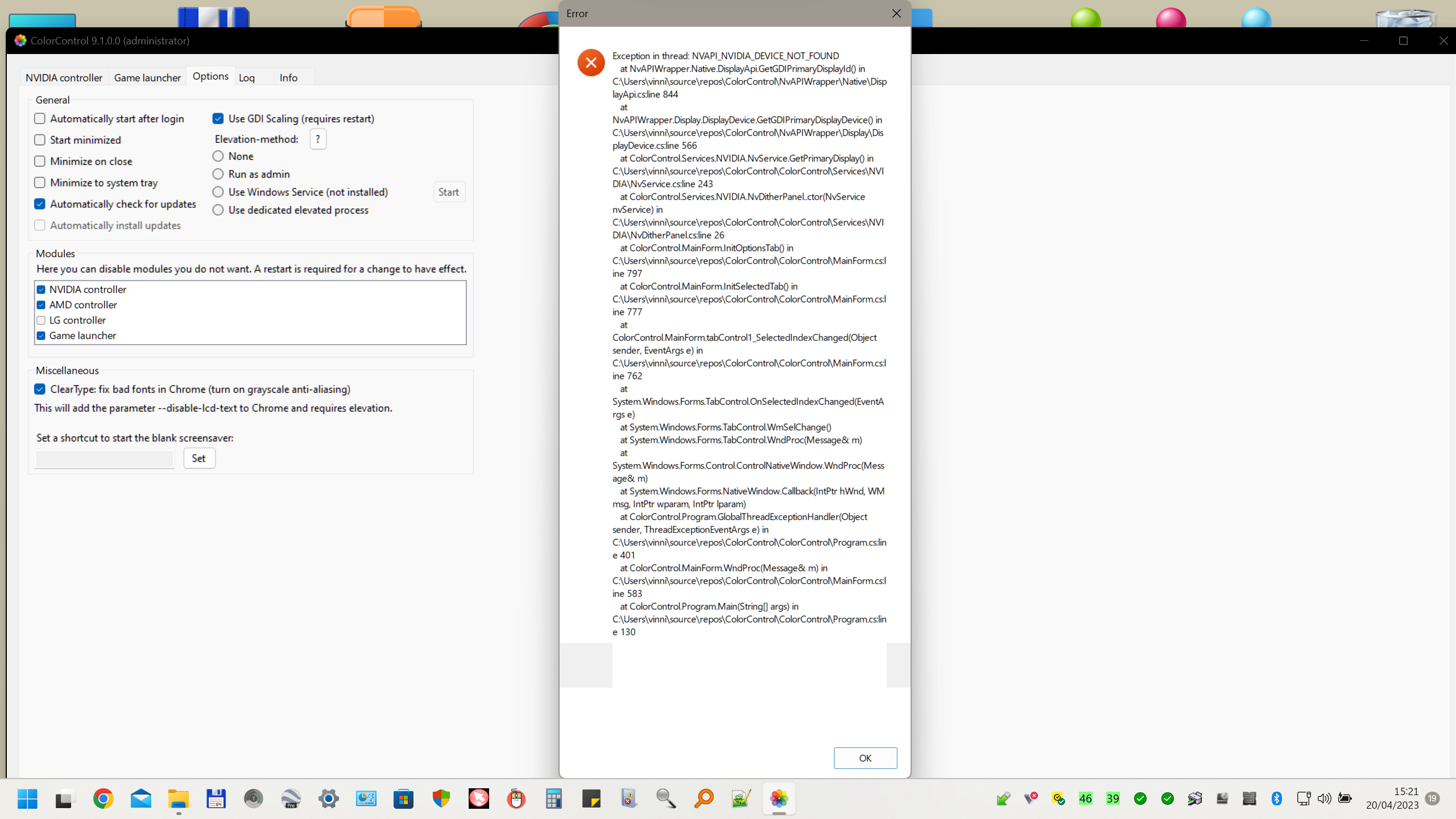 Error opening Options Tab · Issue #205 · Maassoft/ColorControl · GitHub