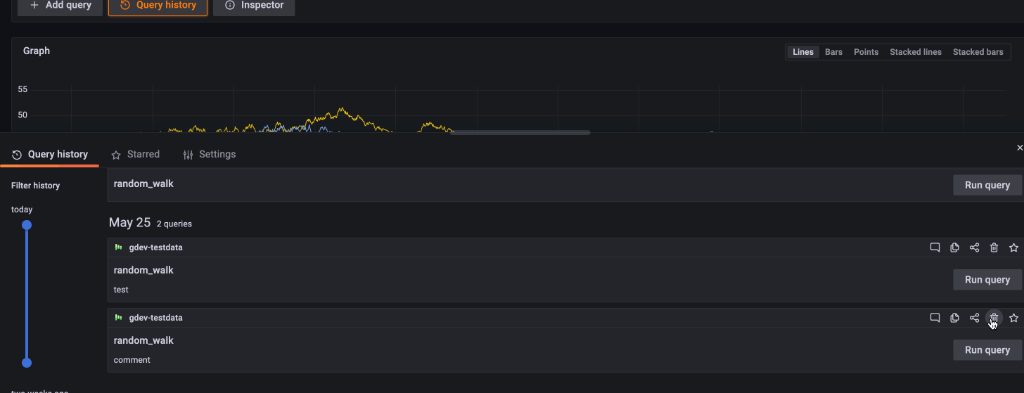 Query History: Pagination button shows up after deleting a query history item · Issue #49898 ...