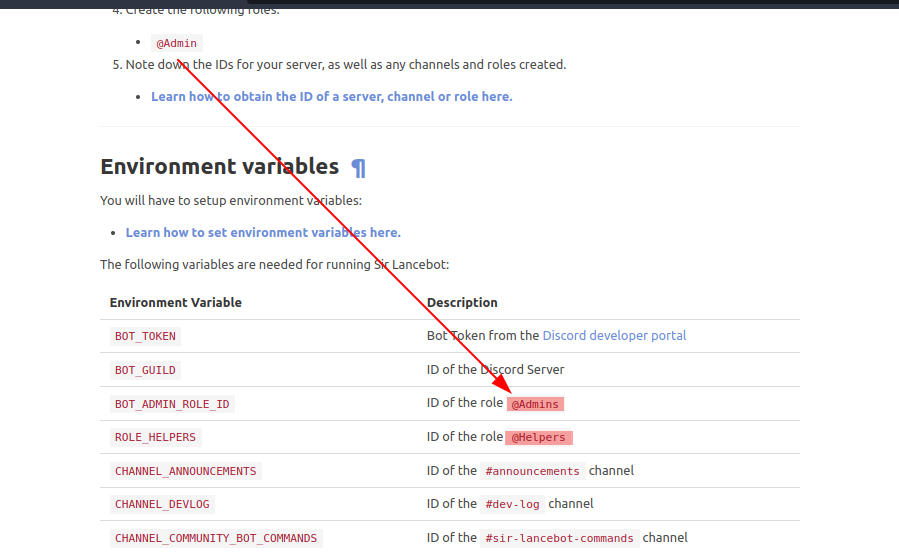 Contributing to Sir Lancebot->Envrionment variables->Description has mistakes · Issue #881 ...