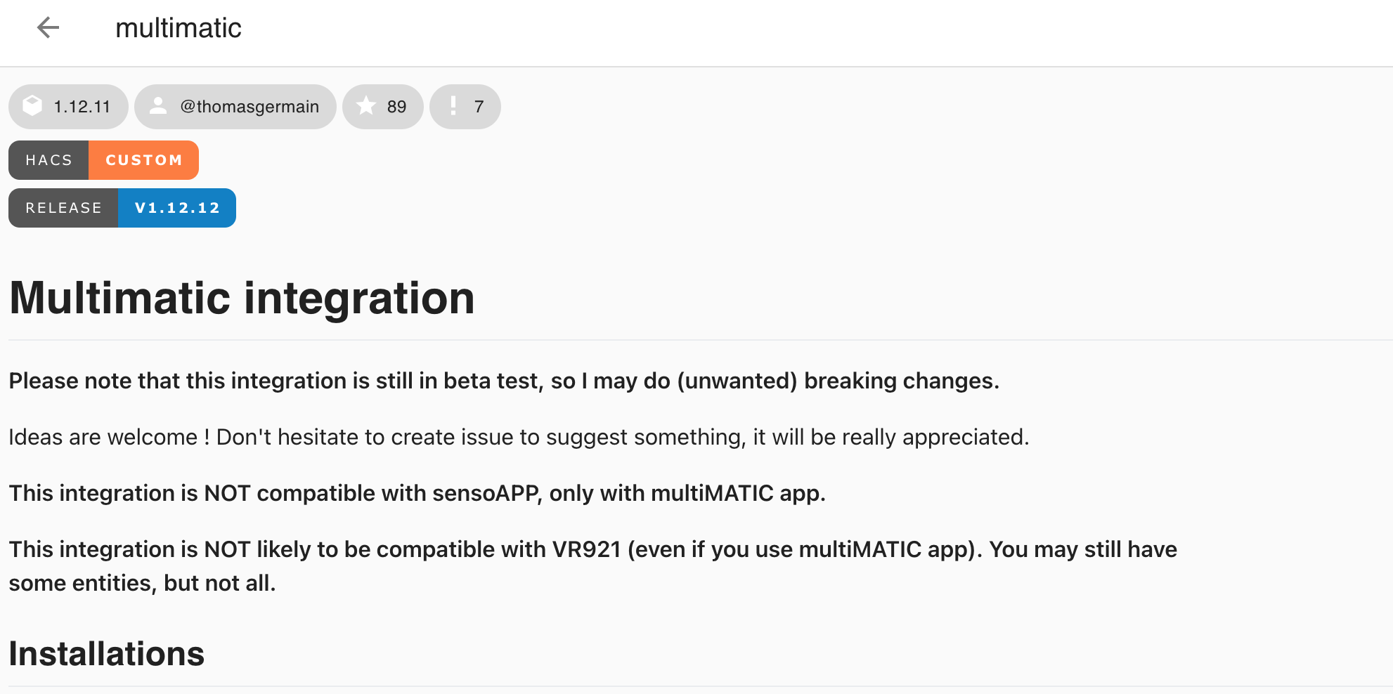 Multiple instances of the integration · Issue #170 · thomasgermain/vaillant-component · GitHub