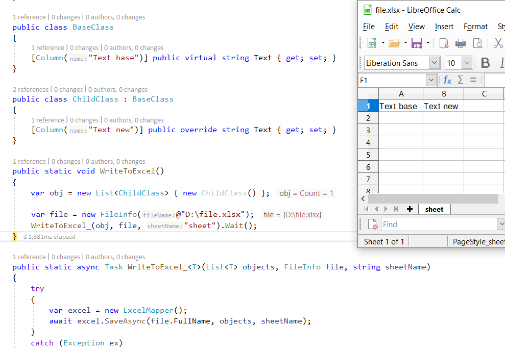 Use Virtual/Override properties to override column name · Issue #192 · mganss/ExcelMapper · GitHub